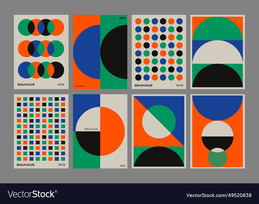 Set of abstract geometric printable posters cool Vector Image