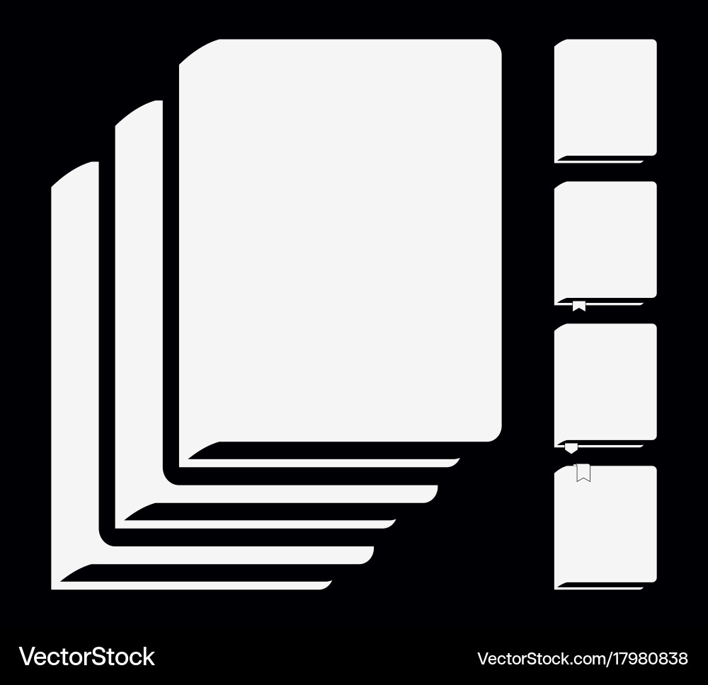 White book icons pictograms Royalty Free Vector Image