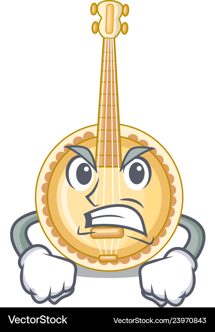 Angry banjo was isolated from the character Vector Image