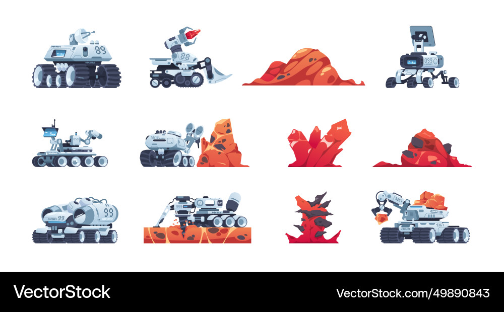 Cartoon rover alien planet exploration transport Vector Image