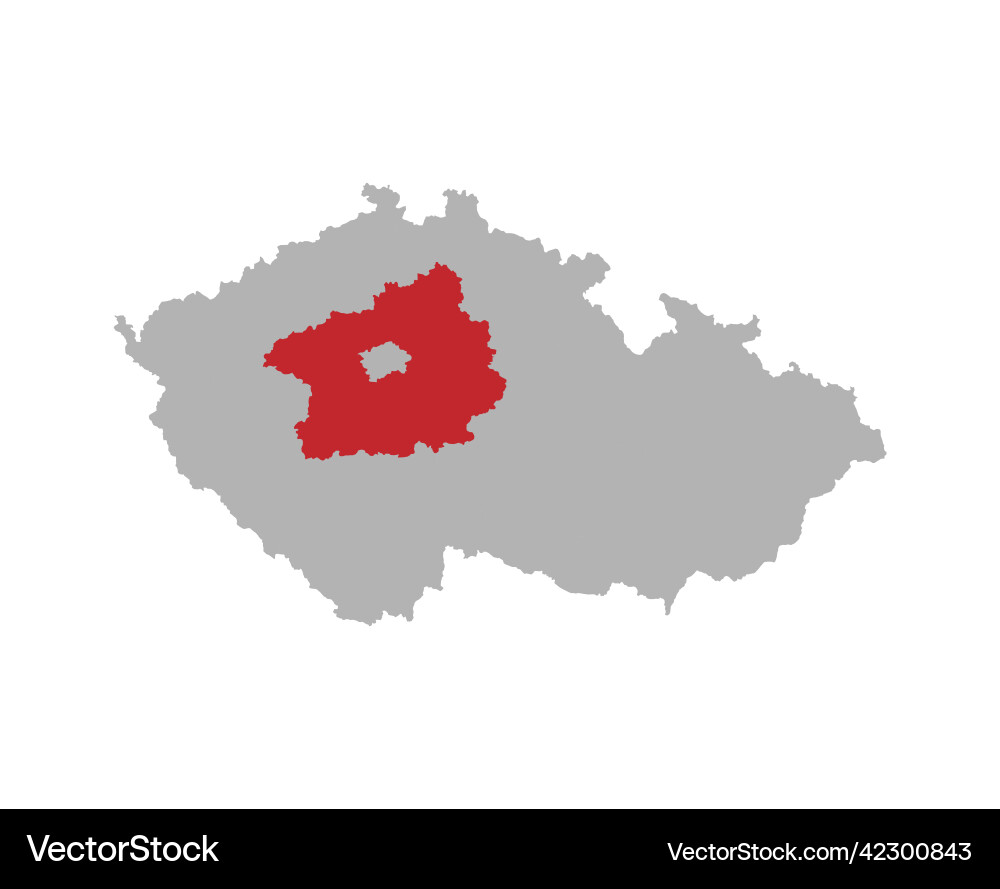 Czech map with central bohemian region highlight Vector Image