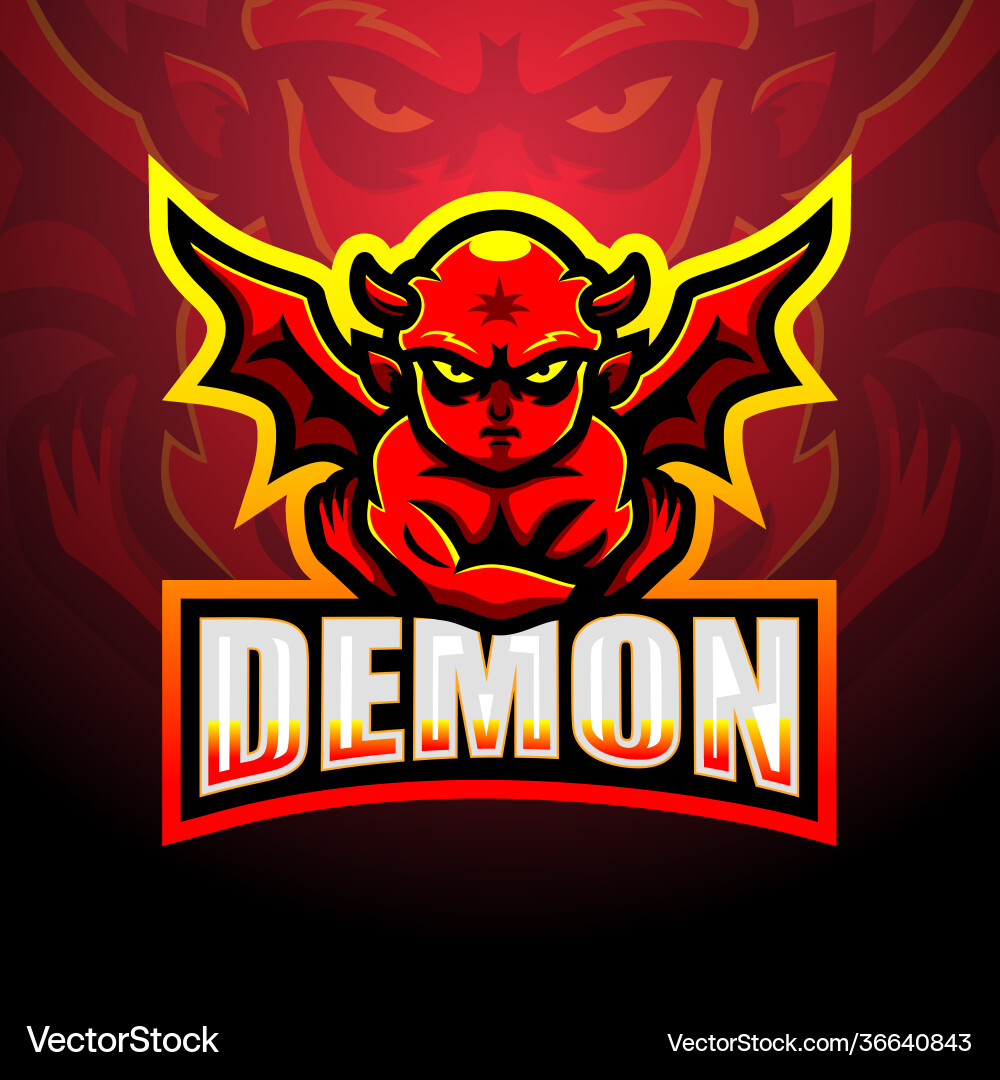 Demon mascot esport logo design Royalty Free Vector Image