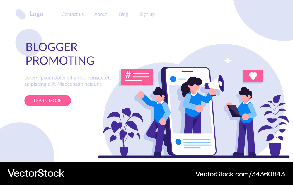 Digital marketing promotion communication topics Vector Image