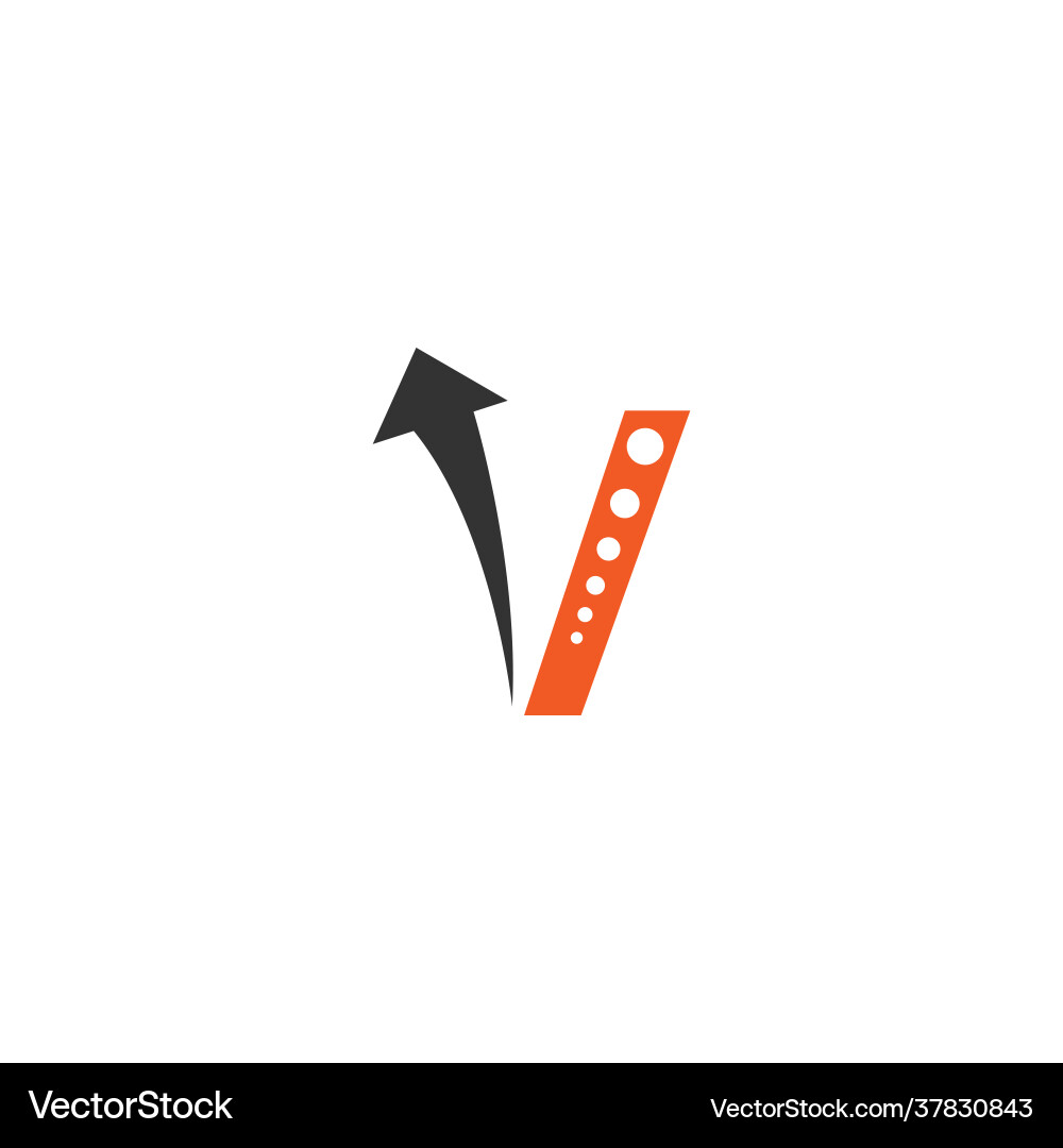 Letter v logo with arrow icon design Royalty Free Vector