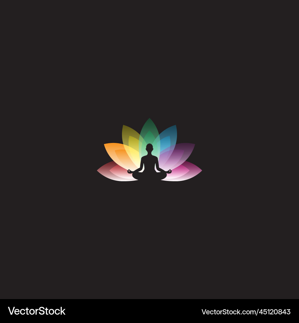 Lotus meditating person logo image Royalty Free Vector Image
