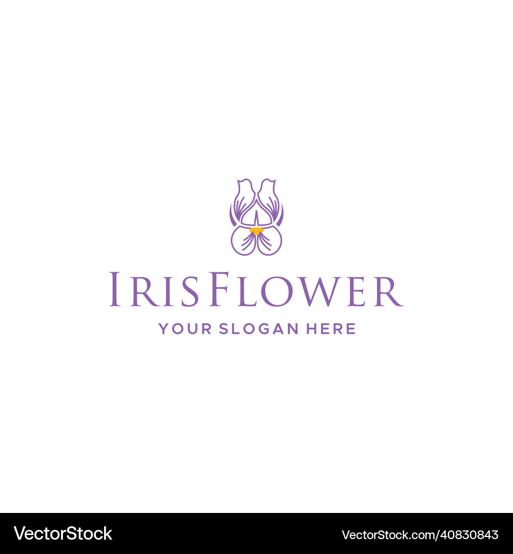 Minimalist design iris flower beauty logo design Vector Image