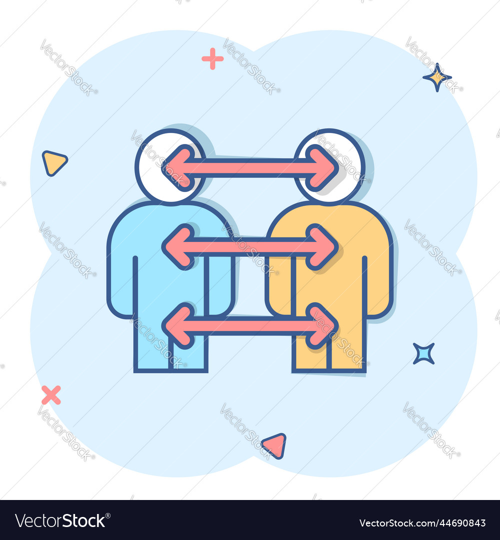 People referral icon in comic style business Vector Image People referral icon in comic style business Vector Image