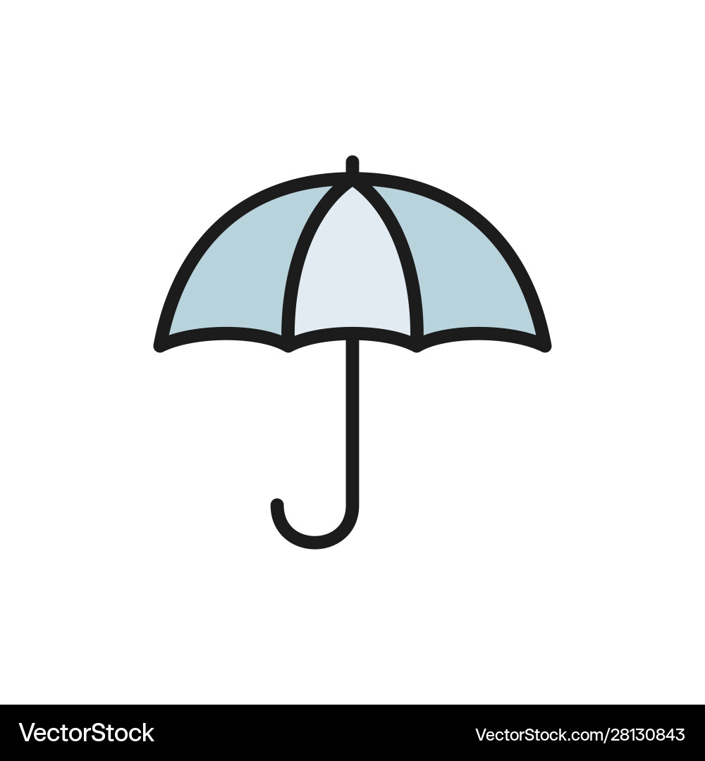 Umbrella flat color icon isolated on white Vector Image