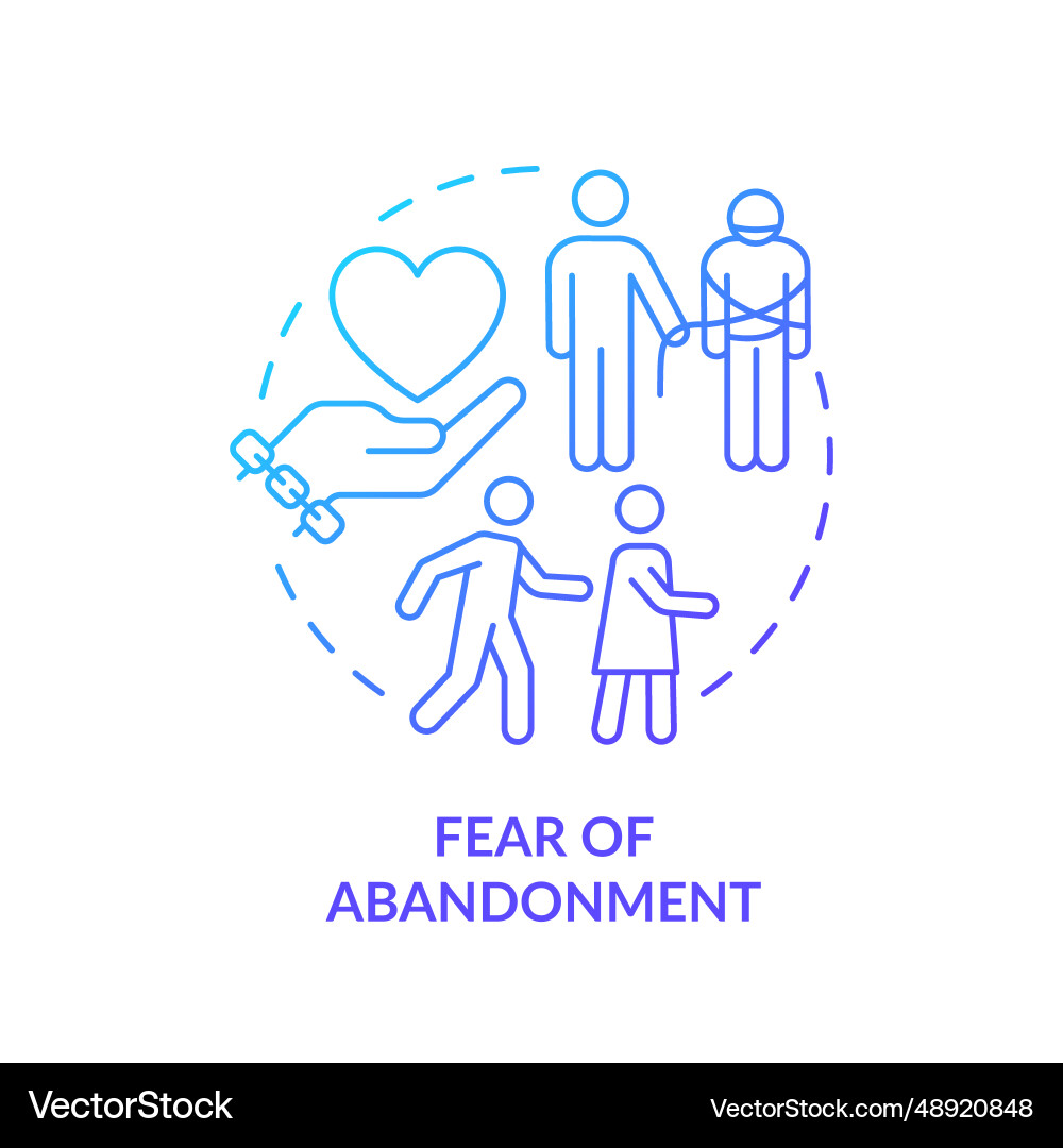 2d gradient icon fear of abandonment concept Vector Image
