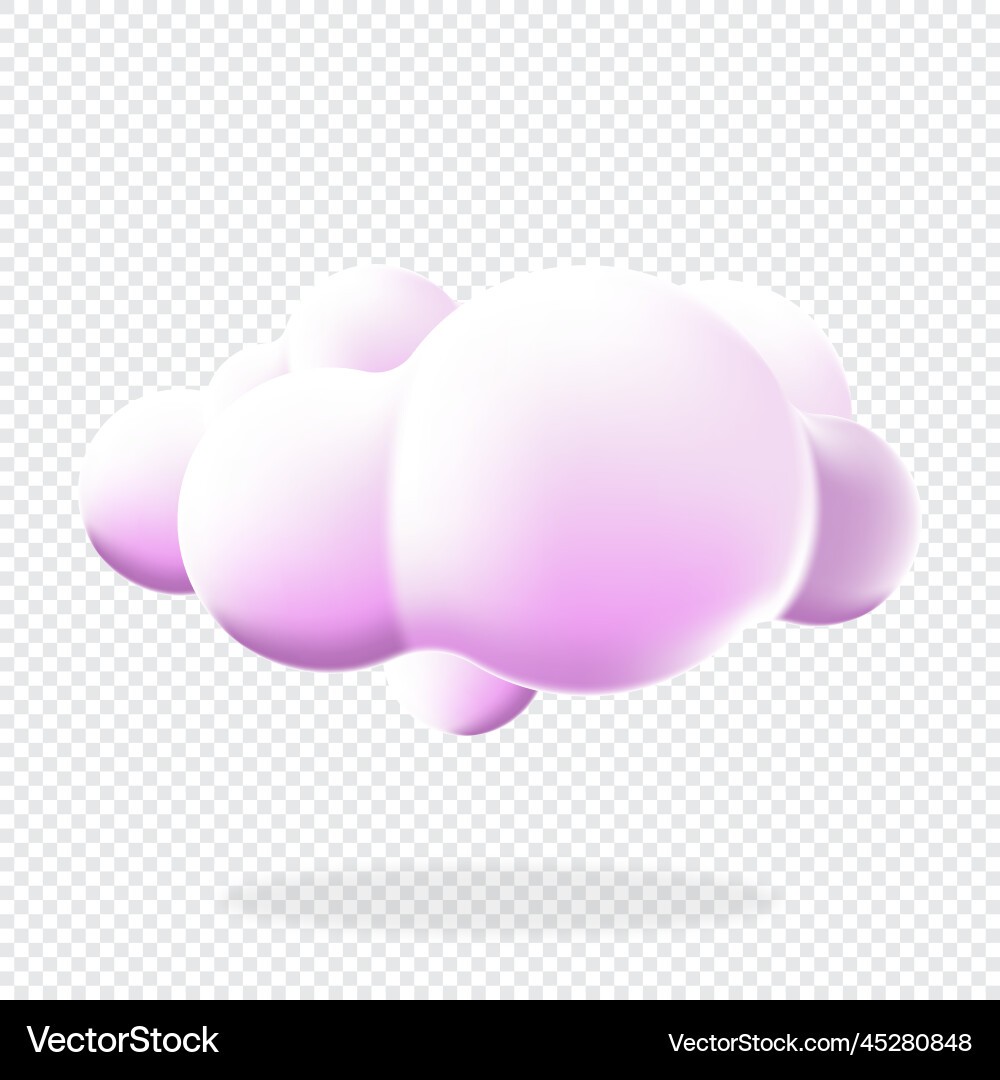 3d cloud isolated background render soft round Vector Image