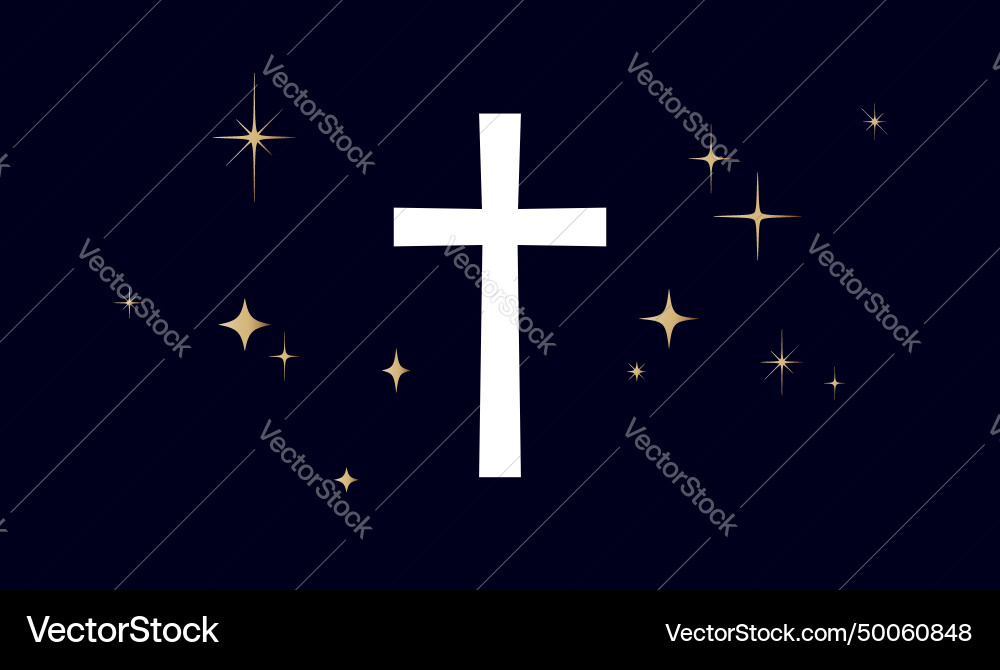 Christian religious cross sign Royalty Free Vector Image
