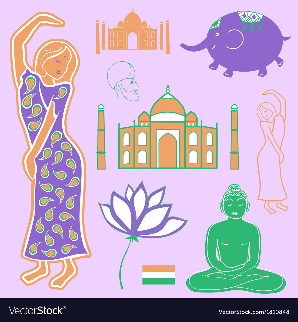 Collection elements india Royalty Free Vector Image