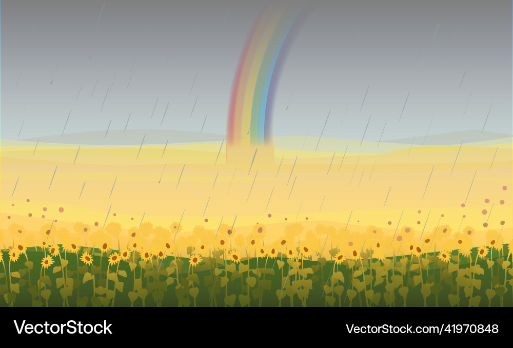 Colorful beautiful field landscape background Vector Image