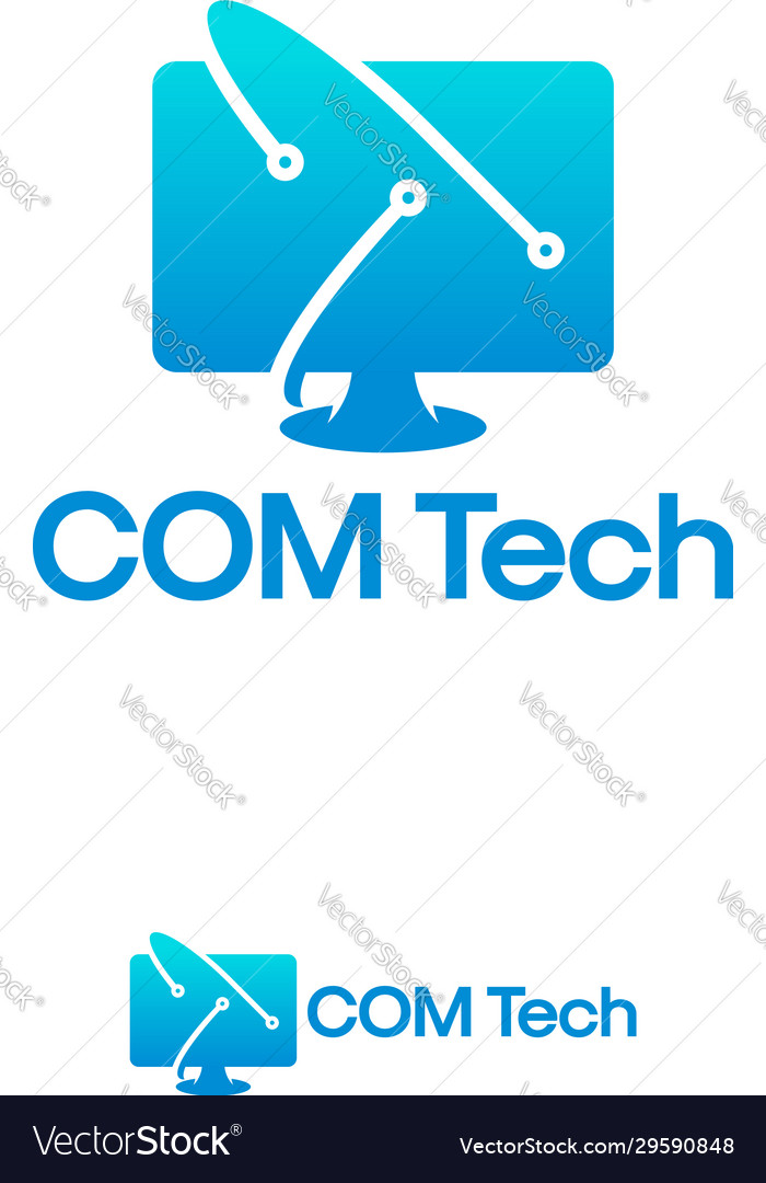 Computer technology logo template designs Vector Image