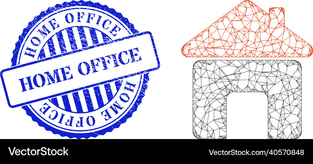 Distress home office seal and net house web mesh Vector Image