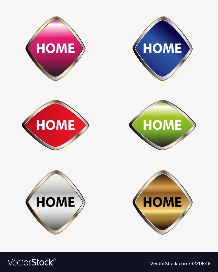 Home button label set Royalty Free Vector Image