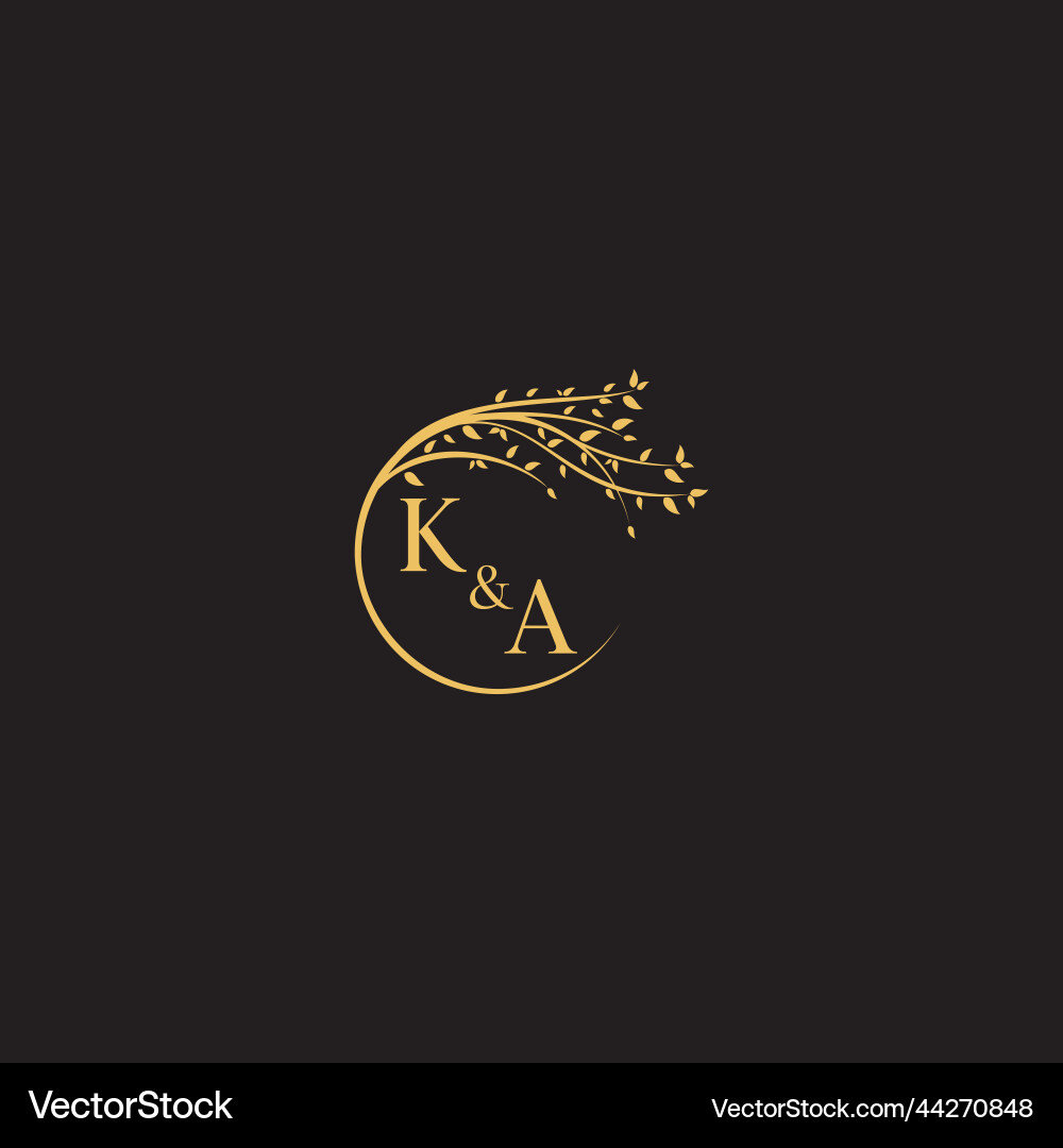 Ka nature theme logo initial concept with high Vector Image