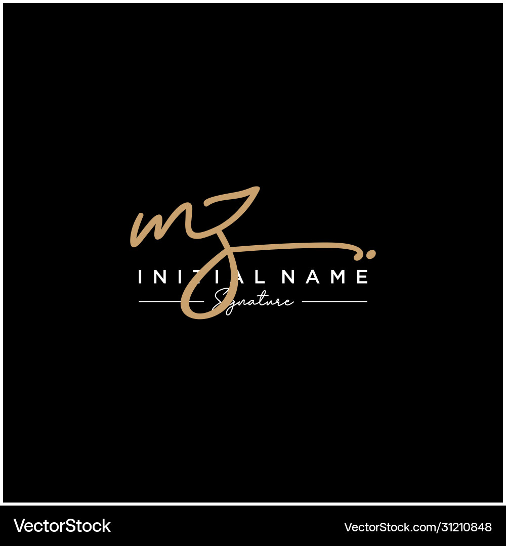 Letter mz signature logo template Royalty Free Vector Image