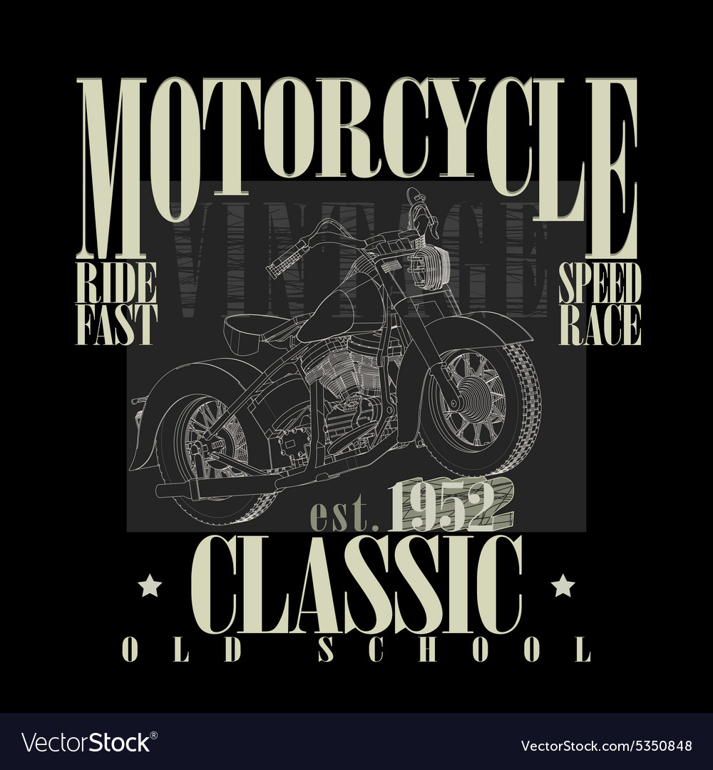 Motorcycle typography graphics Royalty Free Vector Image