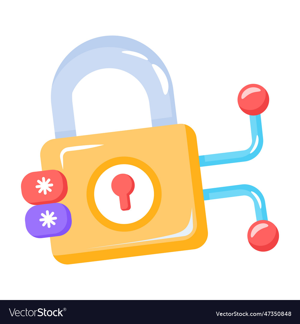 Network lock Royalty Free Vector Image - VectorStock