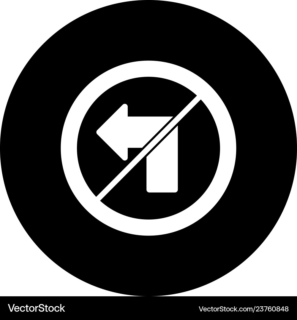 No left turn icon Royalty Free Vector Image - VectorStock