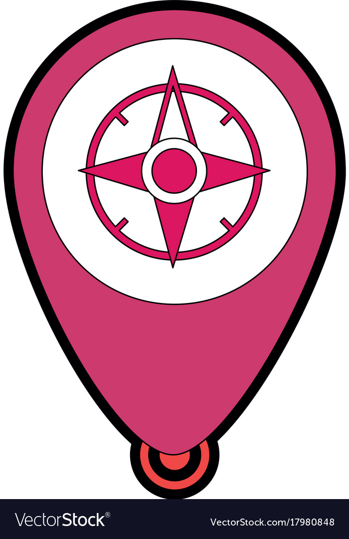 Pointer location with compass Royalty Free Vector Image