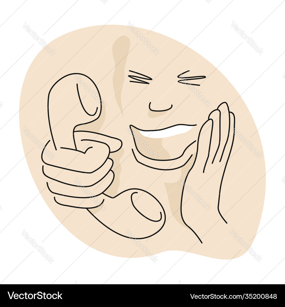 Prank call - man speaks and mocks in phone Vector Image