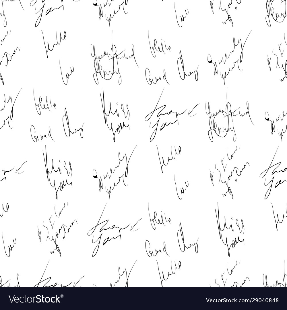 Seamless abstract text pattern handwritten font Vector Image