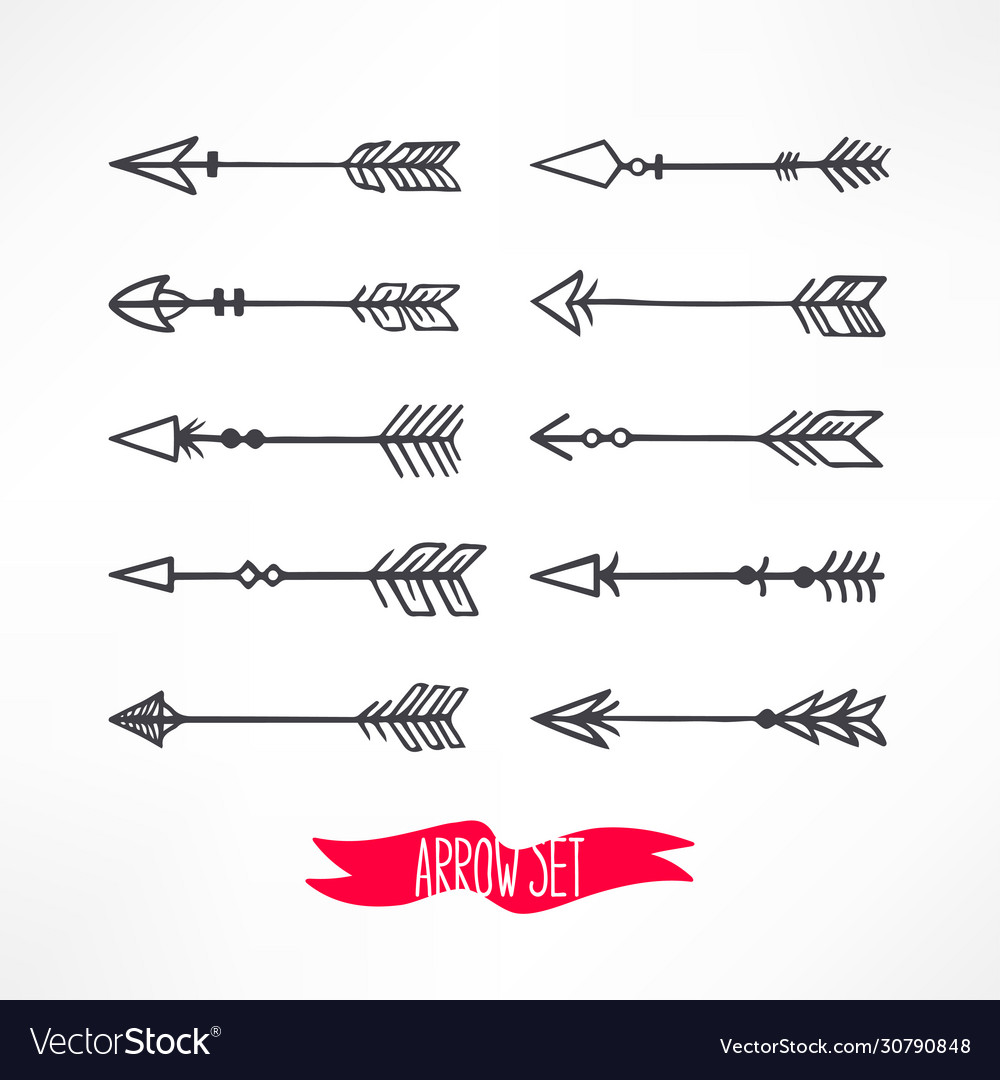Set with arrows Royalty Free Vector Image - VectorStock