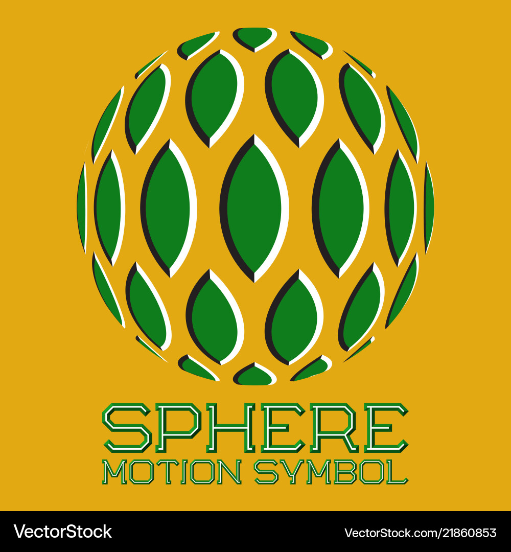 Abstract logo green emblem with moving leaves Vector Image