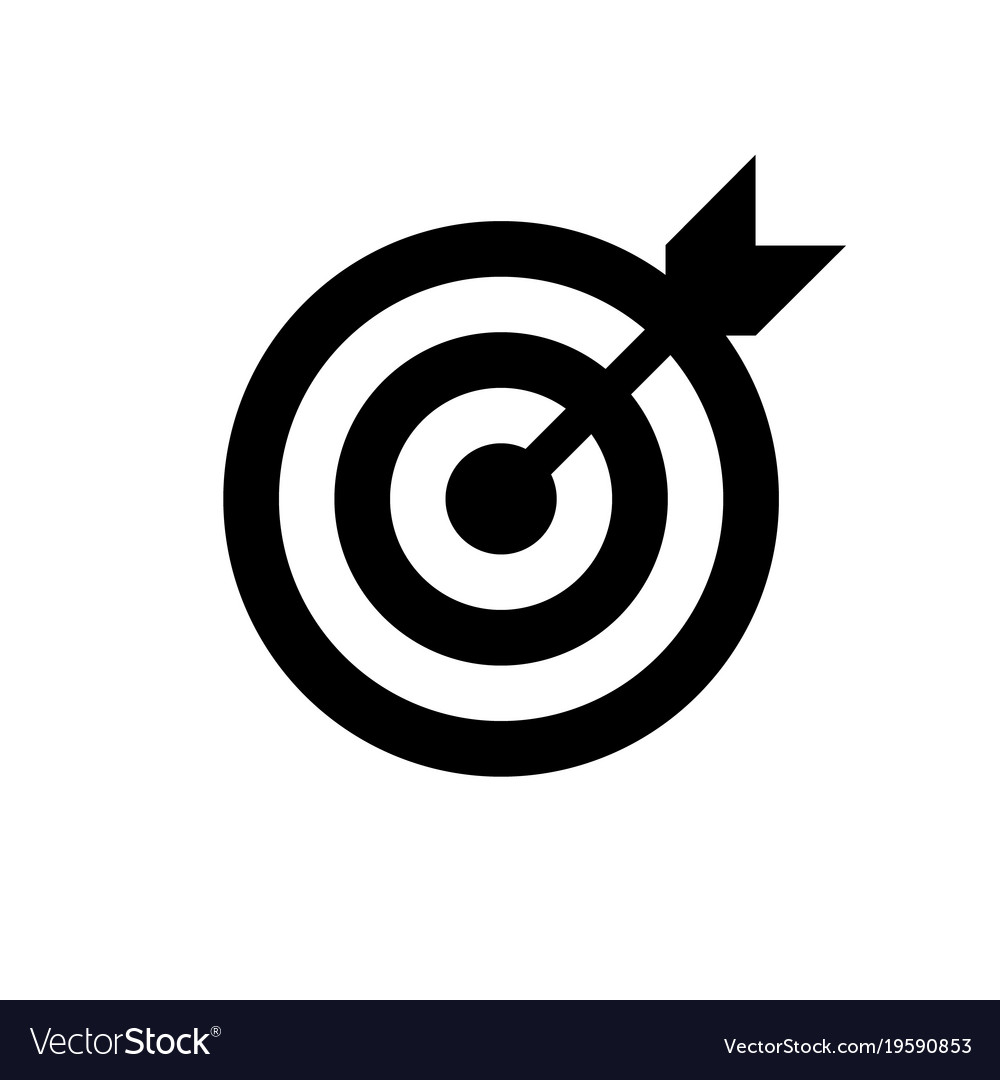 Arrow in center of board flat target icon Vector Image Arrow in center of board flat target icon Vector Image