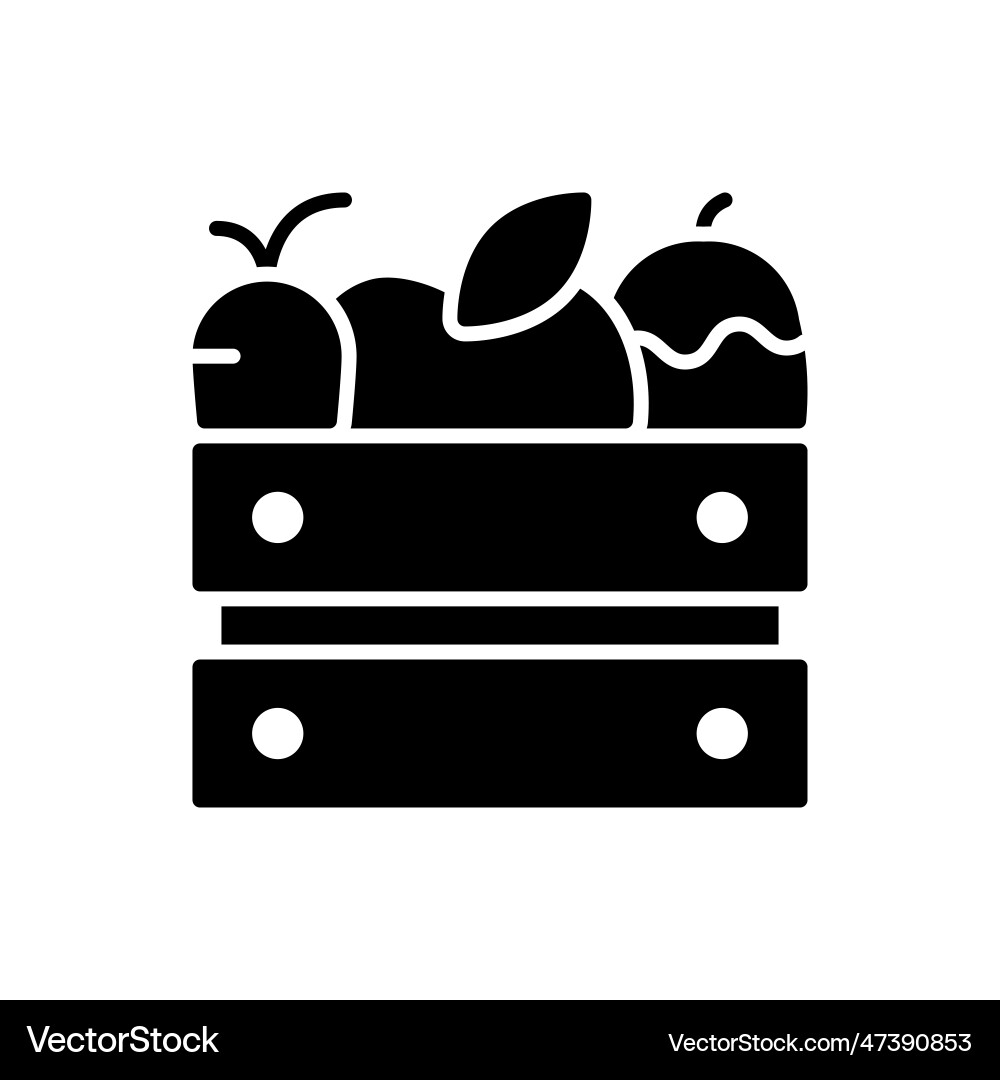 Box with fruits and vegetables icon Royalty Free Vector