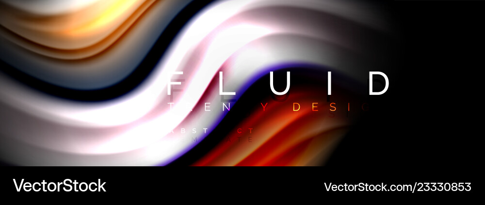 Bright colorful liquid fluid lines on black Vector Image