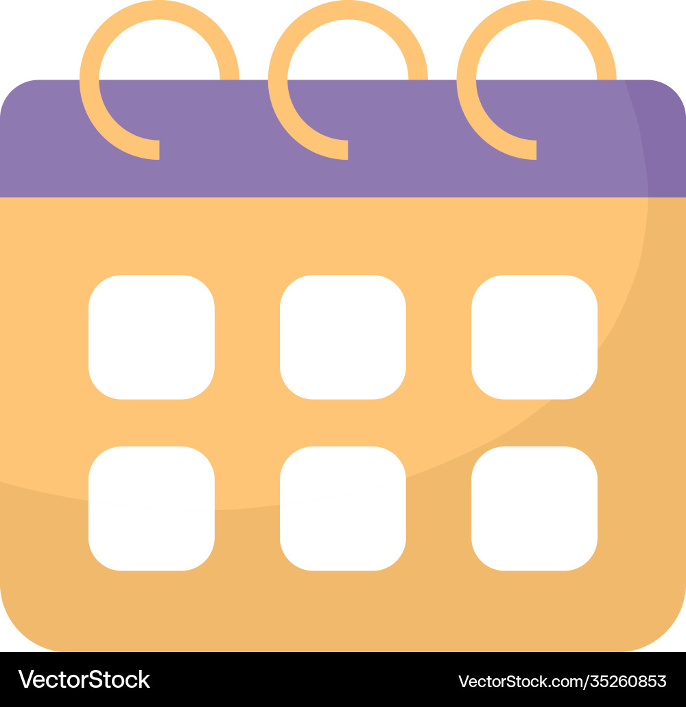 Calender with yellow color on a white background Vector Image