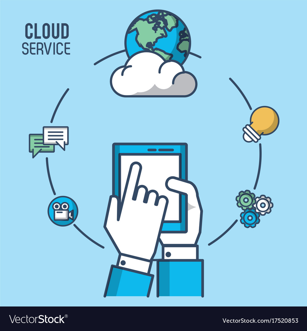 Cloud computing service Royalty Free Vector Image