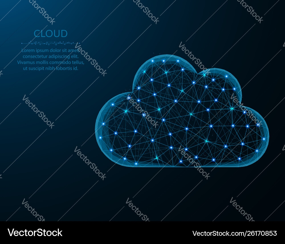 Cloud low poly design weather in polygonal style Vector Image