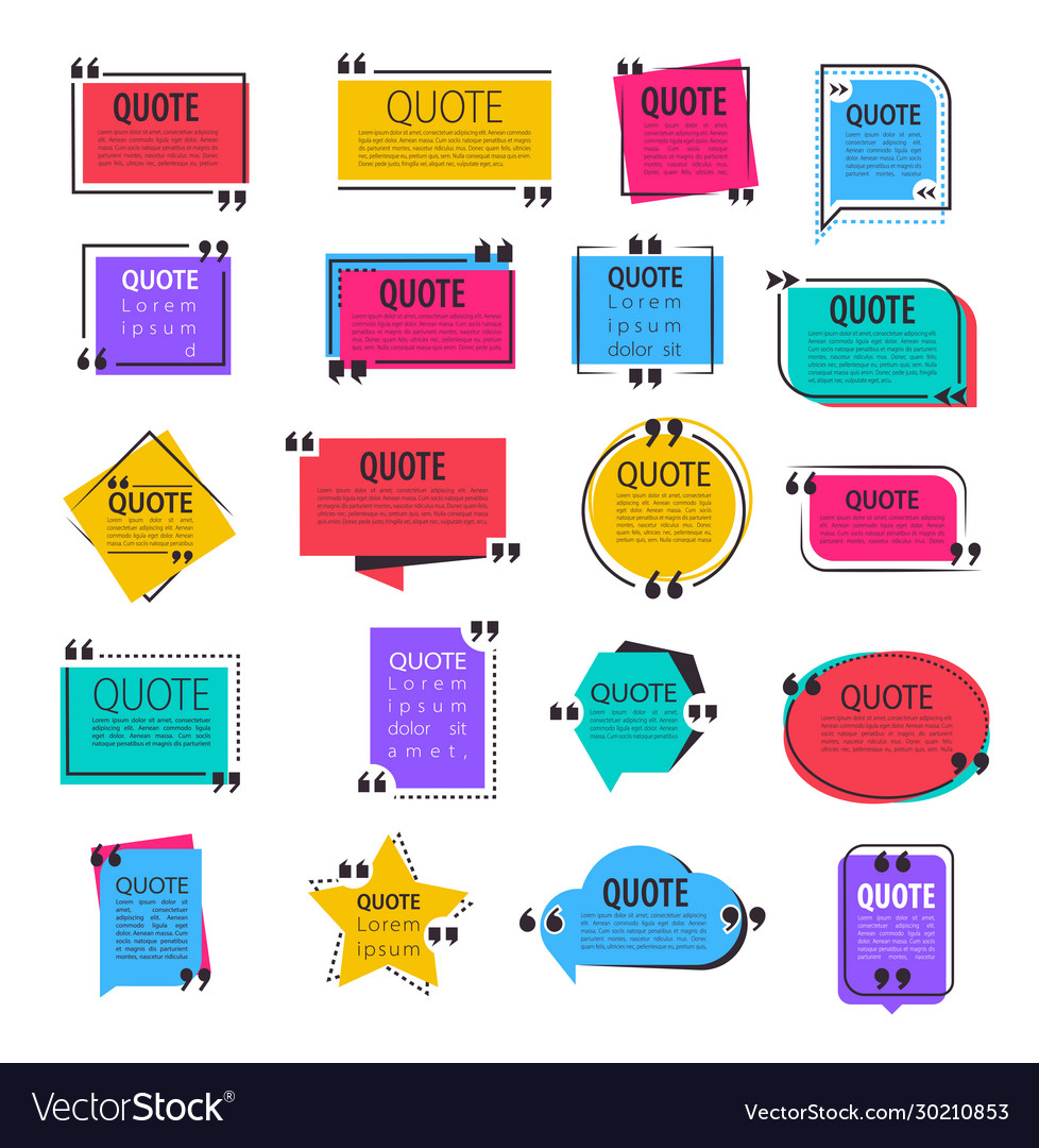 Colored quote frames Royalty Free Vector Image