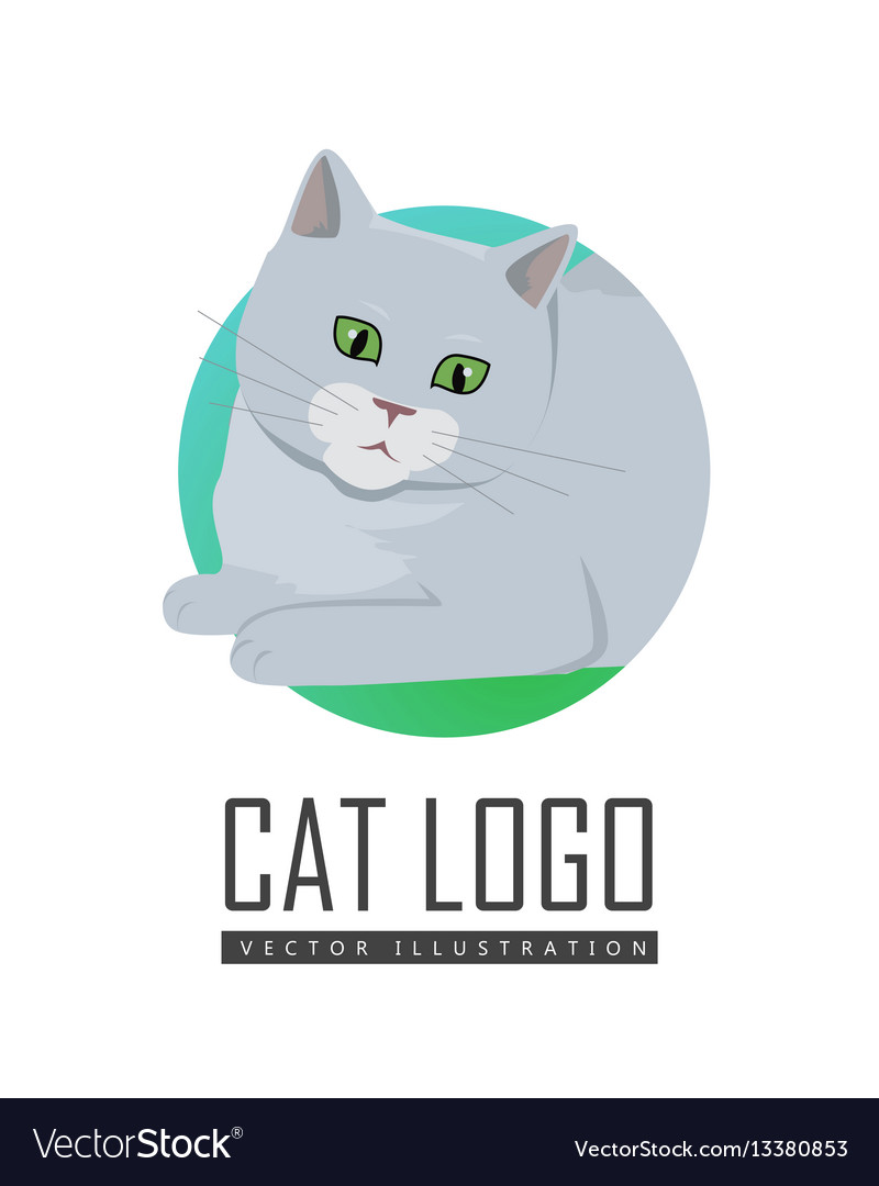 Cute grey cat Royalty Free Vector Image - VectorStock