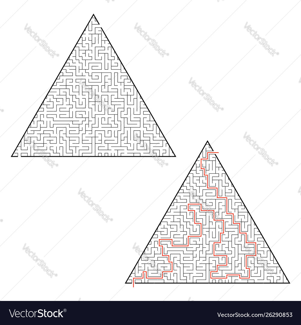 Difficult triangular labyrinth game for kids Vector Image Difficult triangular labyrinth game for kids Vector Image