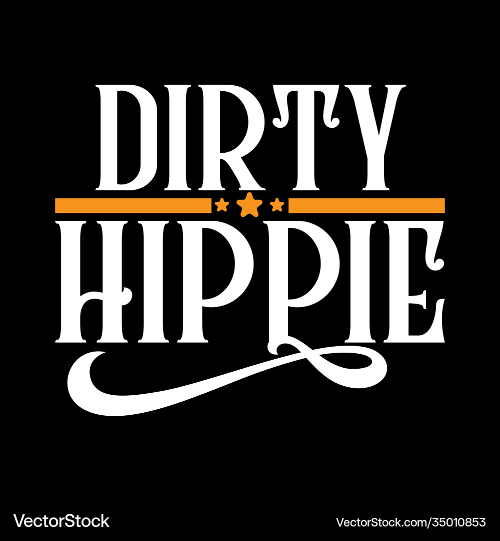 Dirty hippietypography lettering design Royalty Free Vector