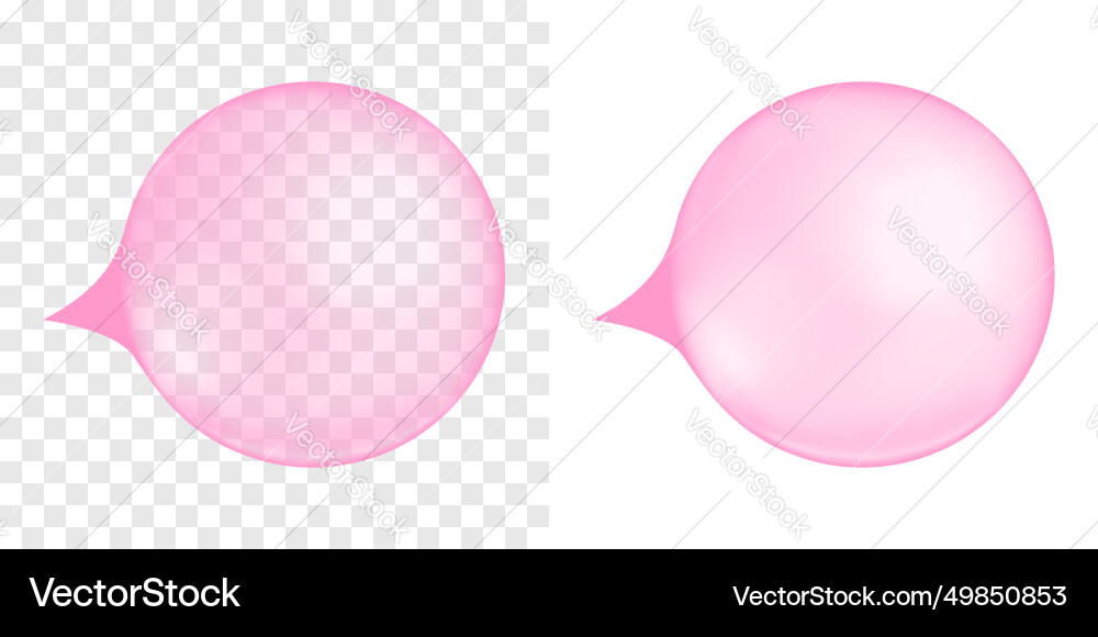 Inflated pink bubble gum strawberry or cherry Vector Image