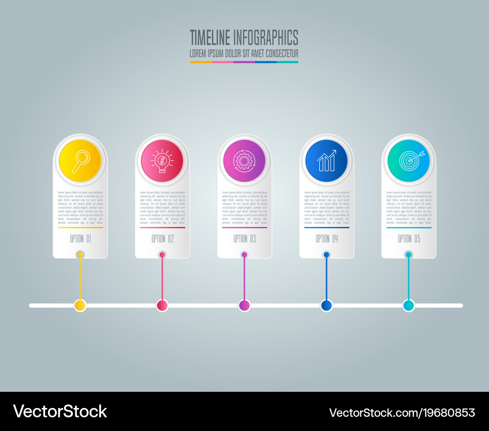 Infographic design business concept with 5 Vector Image