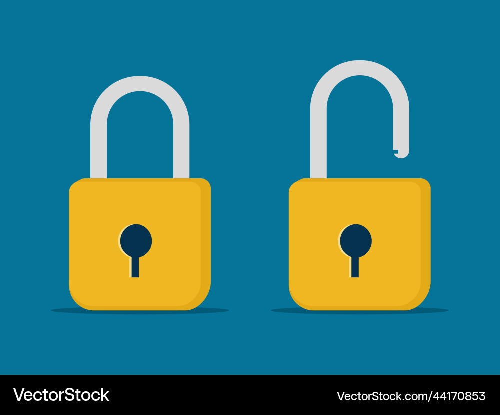 Key and master unlock and lock safety concept Vector Image