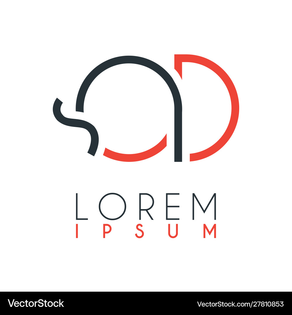 Logo between letter q and letter d or qd Vector Image