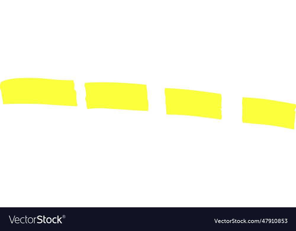 Marker highlighter dashed line Royalty Free Vector Image
