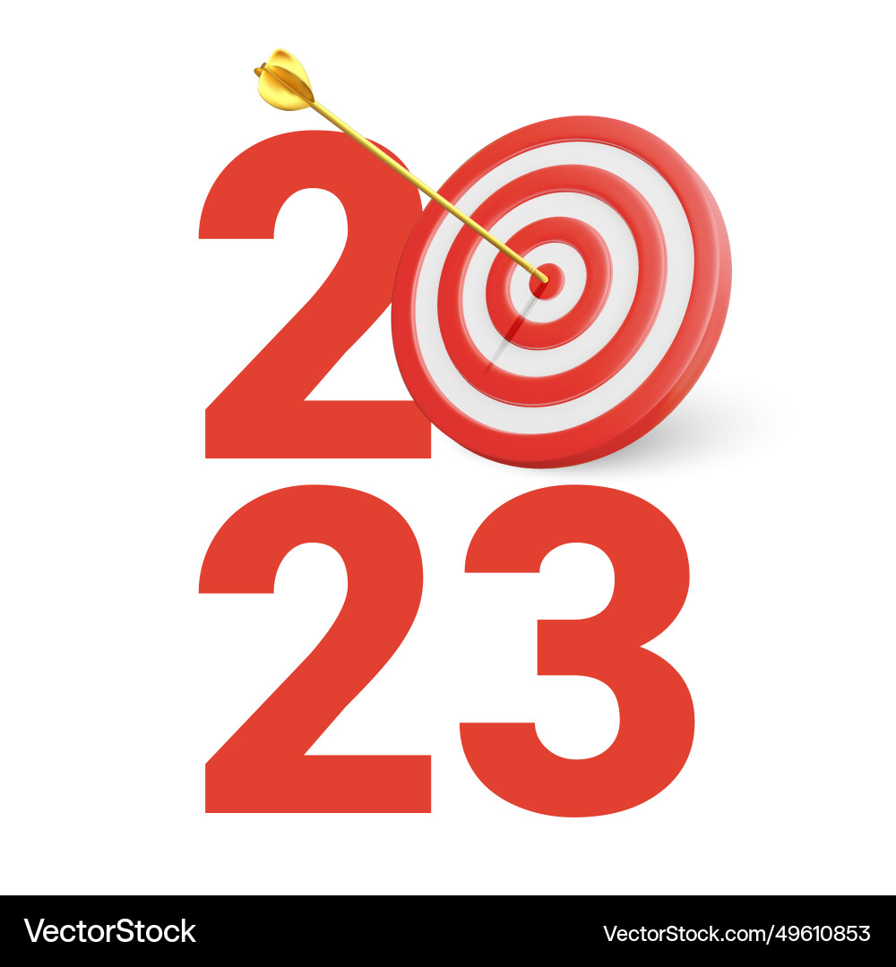 New year realistic target and goals with symbol Vector Image