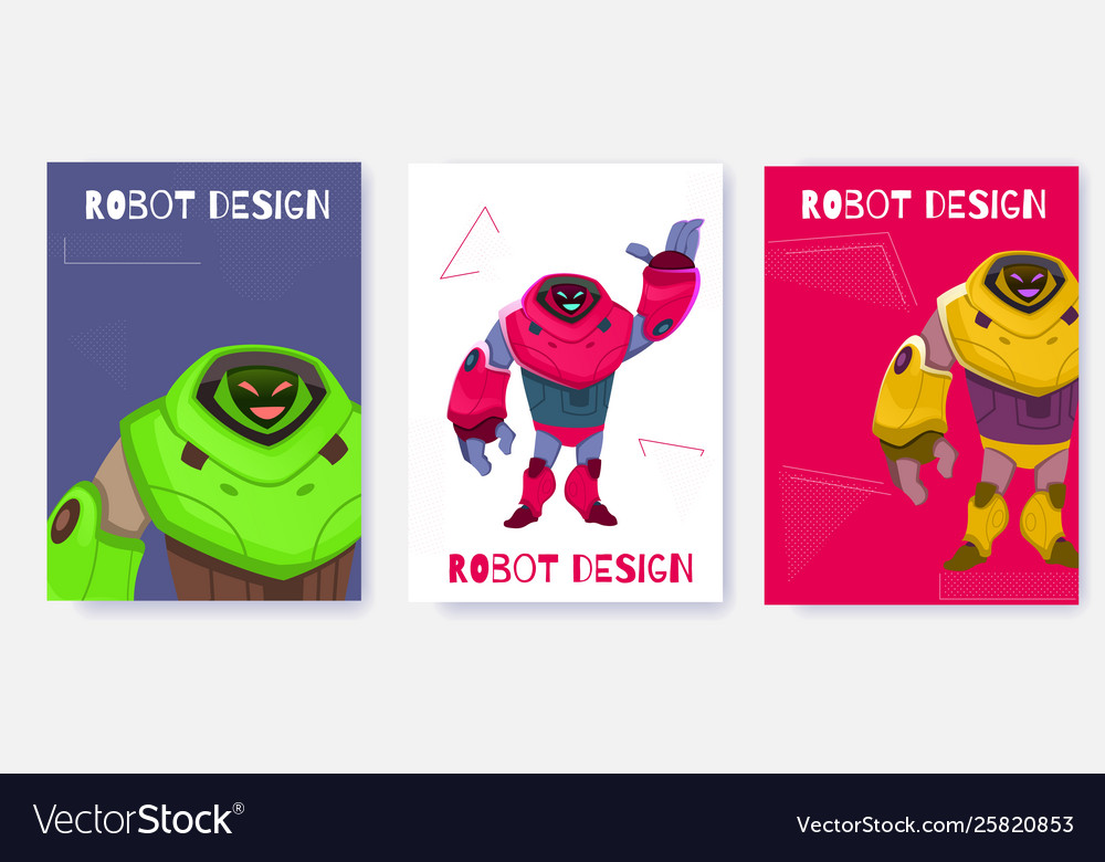 Next generation robot card design cartoon Vector Image