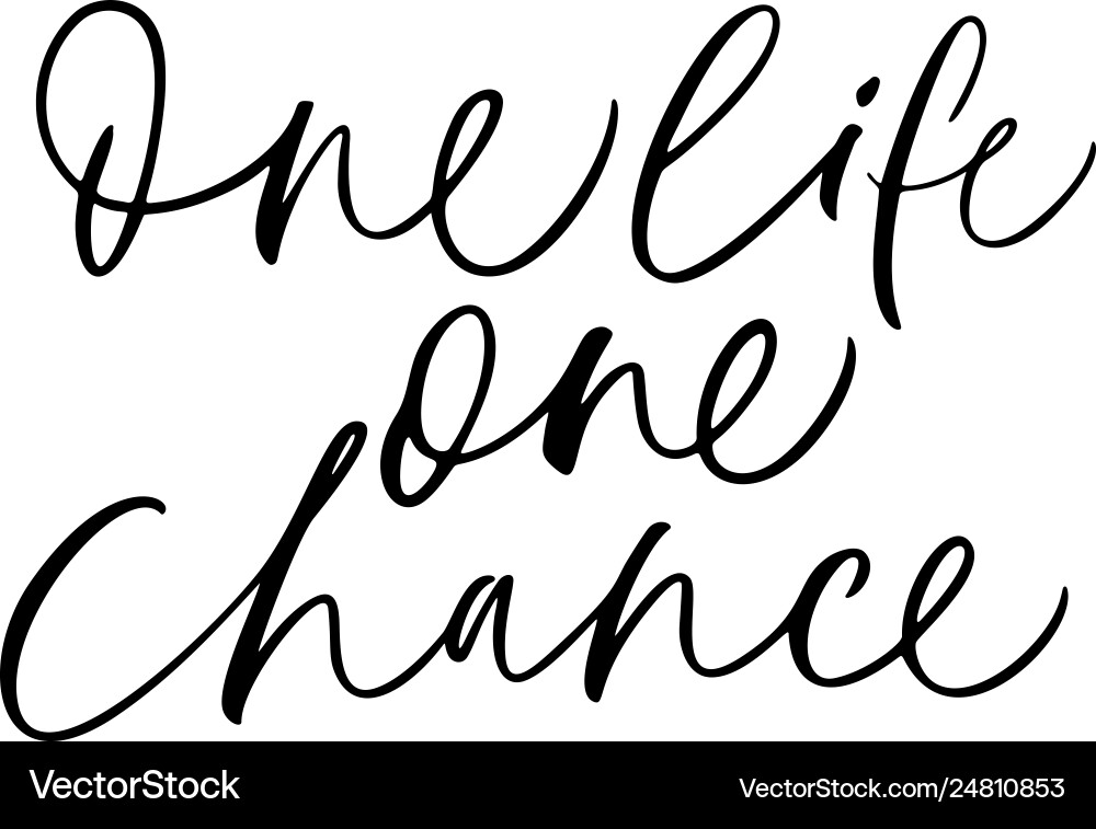 One life chance hand drawn lettering Royalty Free Vector