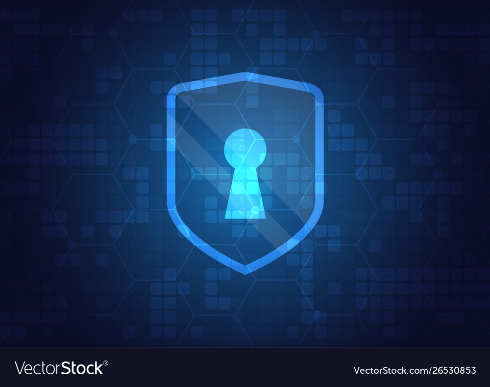 Online data protection shield and abstract Vector Image
