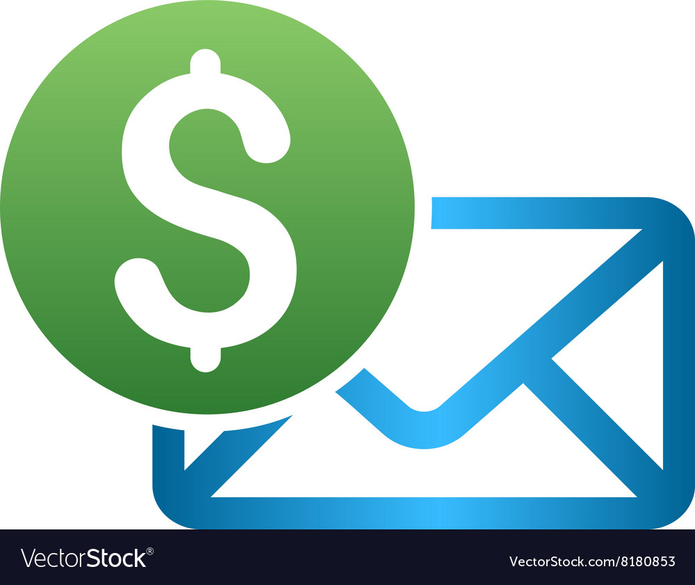 Payment message envelope gradient icon Royalty Free Vector